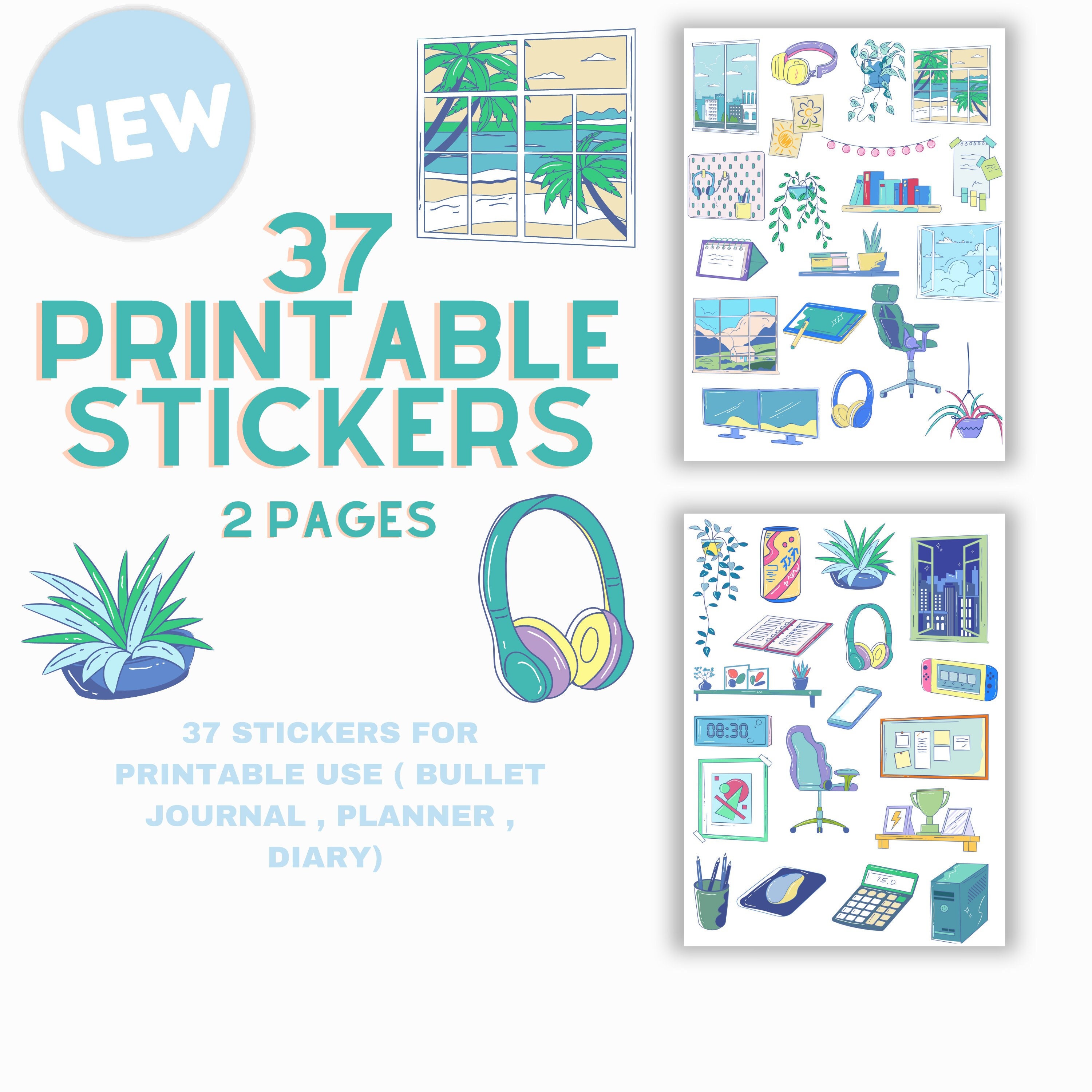 Printable Stickers, Cute Stickers, Digital Stickers, Stickers, Kawaii ...