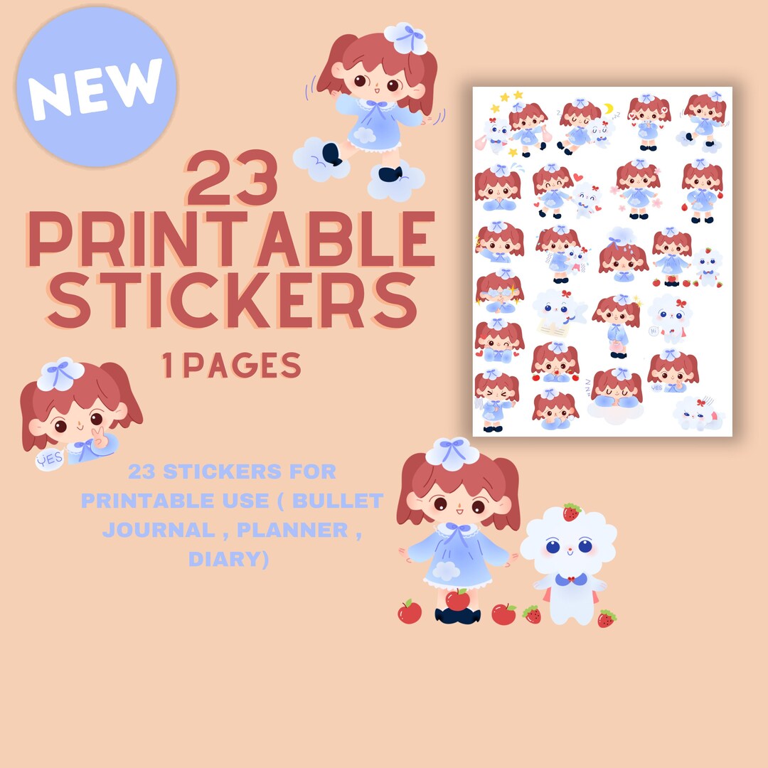 Printable Stickers, Cute Stickers, Digital Stickers, Stickers, Kawaii ...