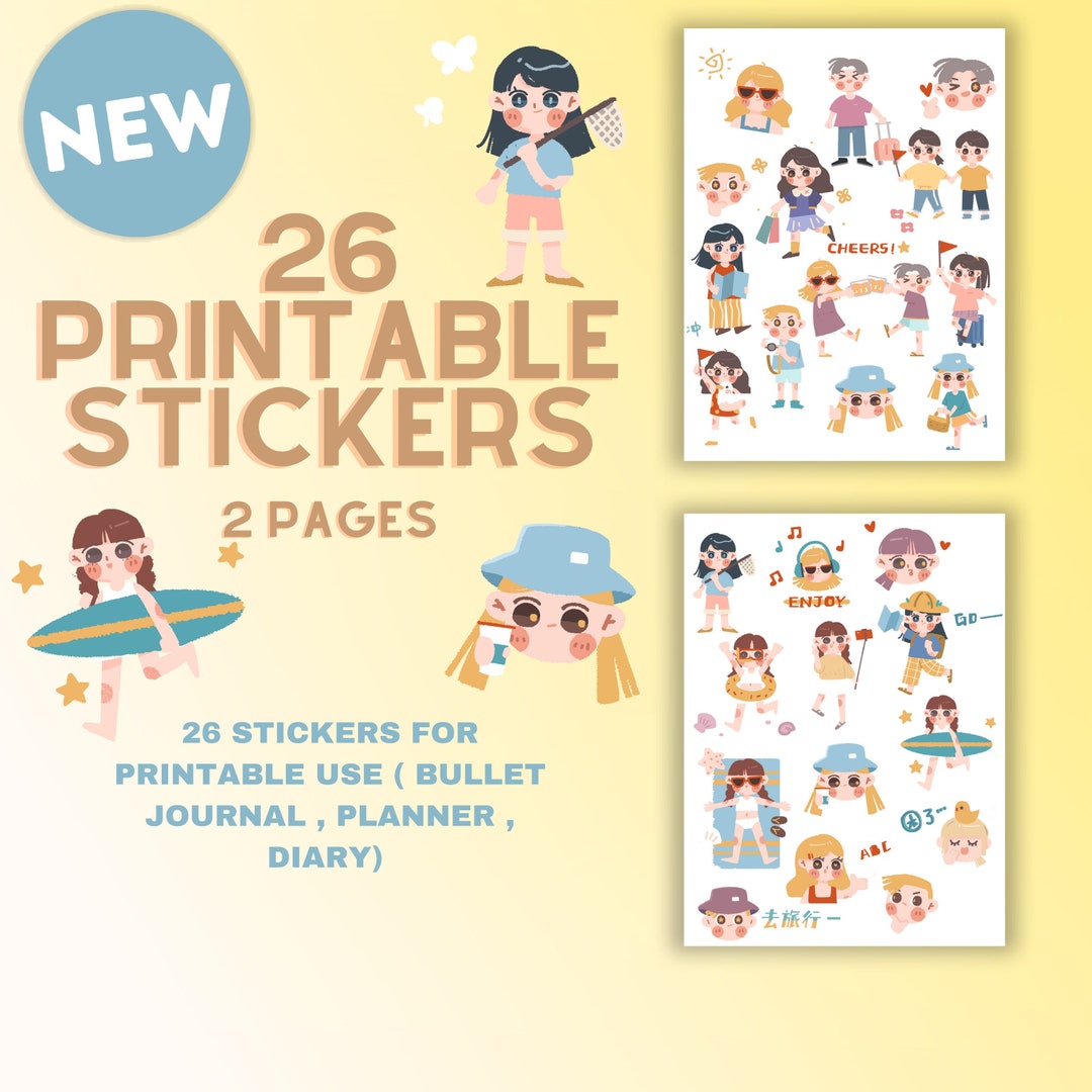 Printable Stickers, Cute Stickers, Digital Stickers, Stickers, Kawaii ...