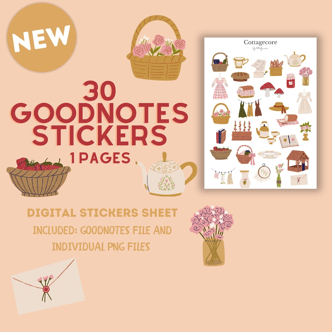 Cottagecore Digital Stickers, Goodnotes Sticker, Printable Sticker ...
