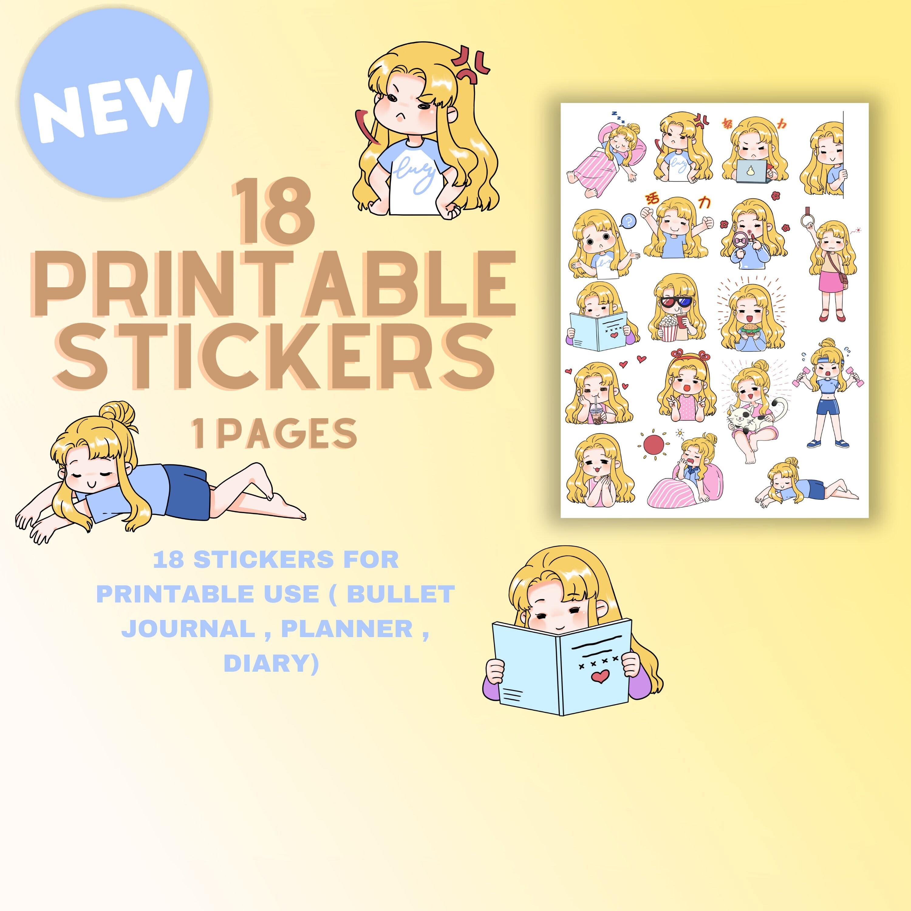 Printable Stickers, Cute Stickers, Digital Stickers, Stickers, Kawaii ...