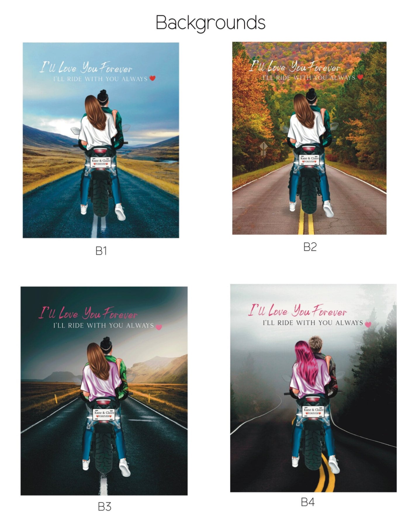 Custom Biker Couple Print, Motorcycle Couple, Gift for Boyfriend, Gift ...