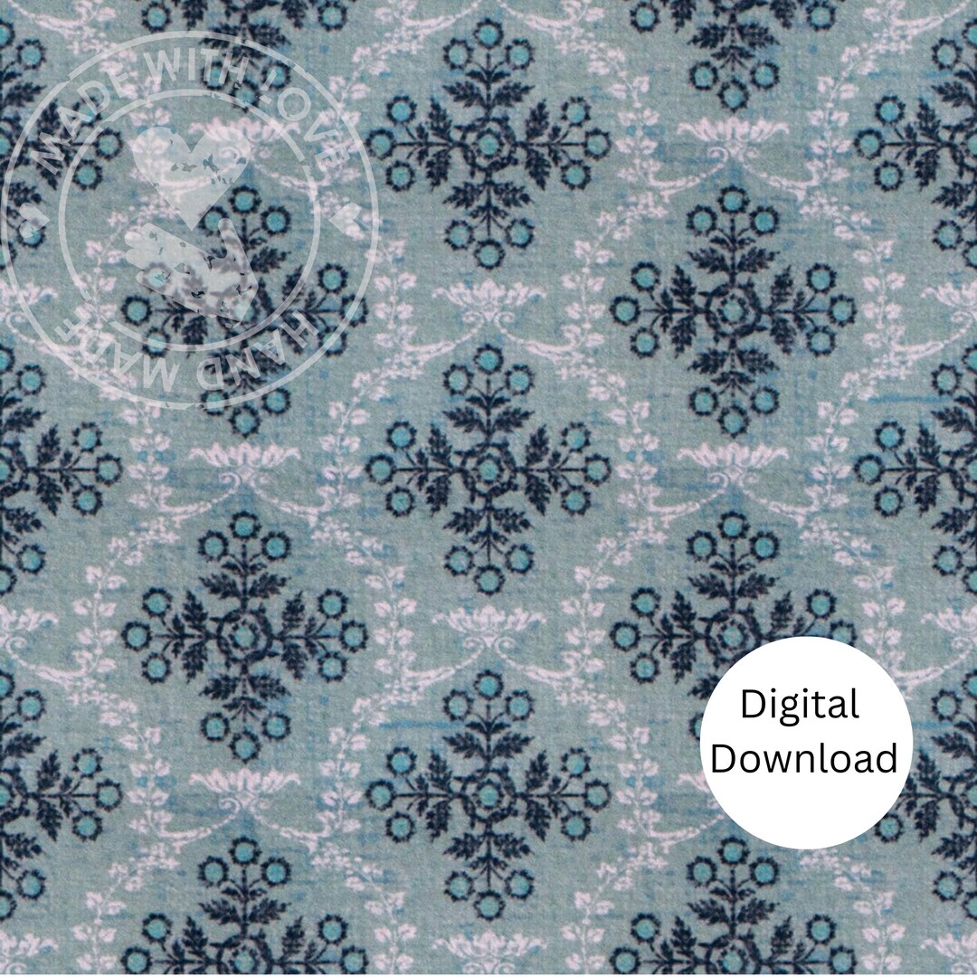 Blue Floral Wallpaper Seamless Pattern Blue Victorian Floral Wallpaper ...