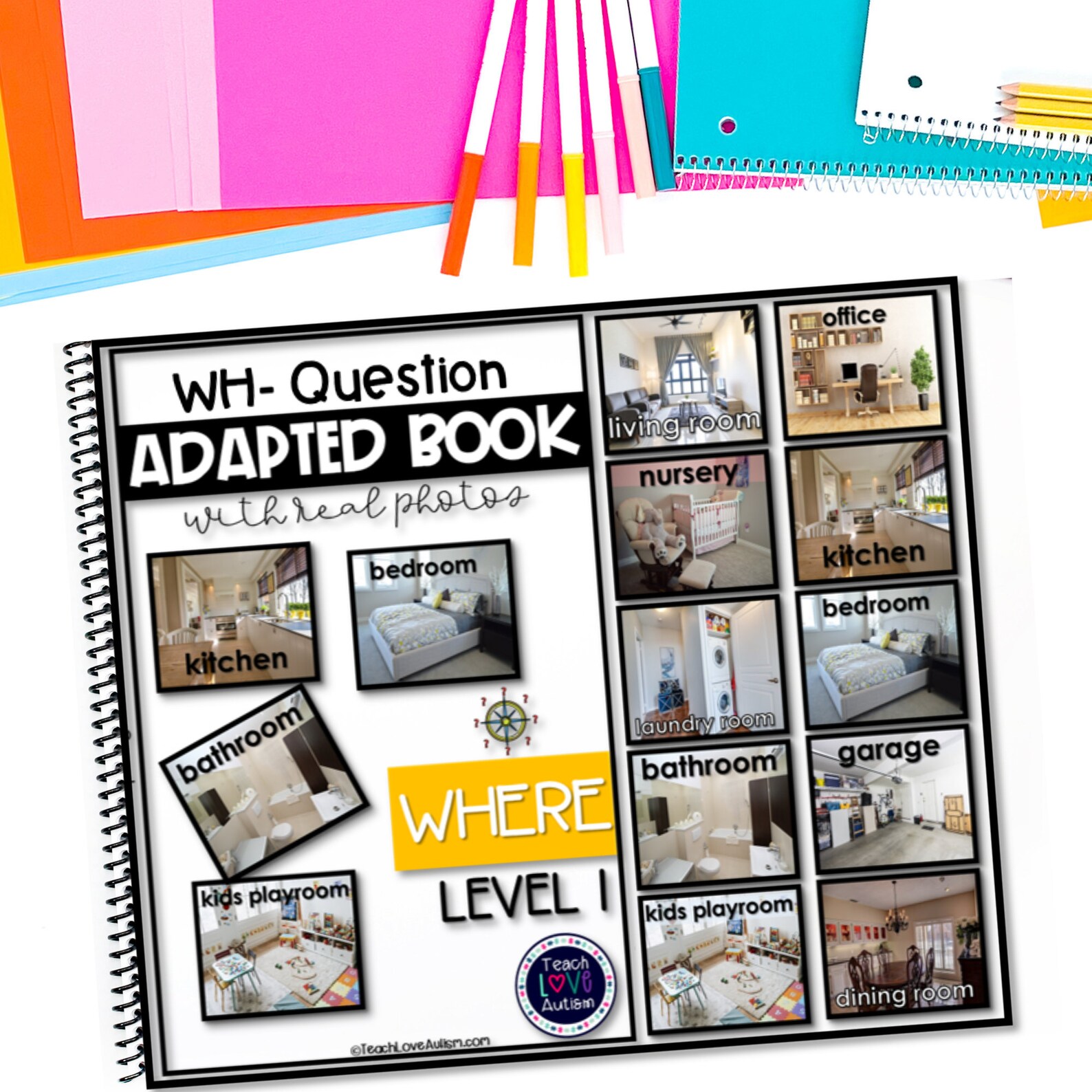 WH Question Adapted Books With Visuals | WH Question Activities - Etsy