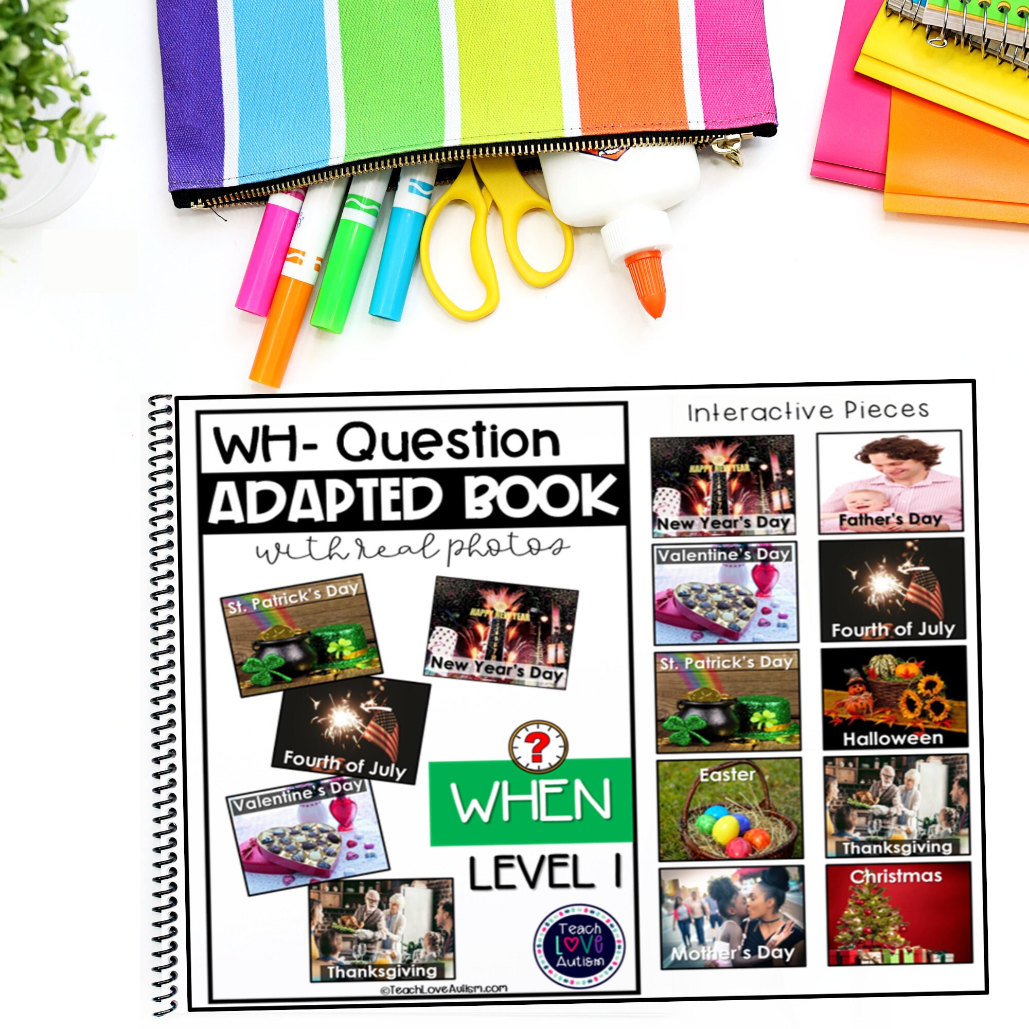 WH Question Adapted Books With Visuals | WH Question Activities - Etsy