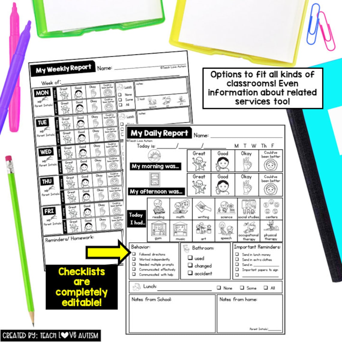 Editable School & Home Communication Logs | Back to School - Etsy
