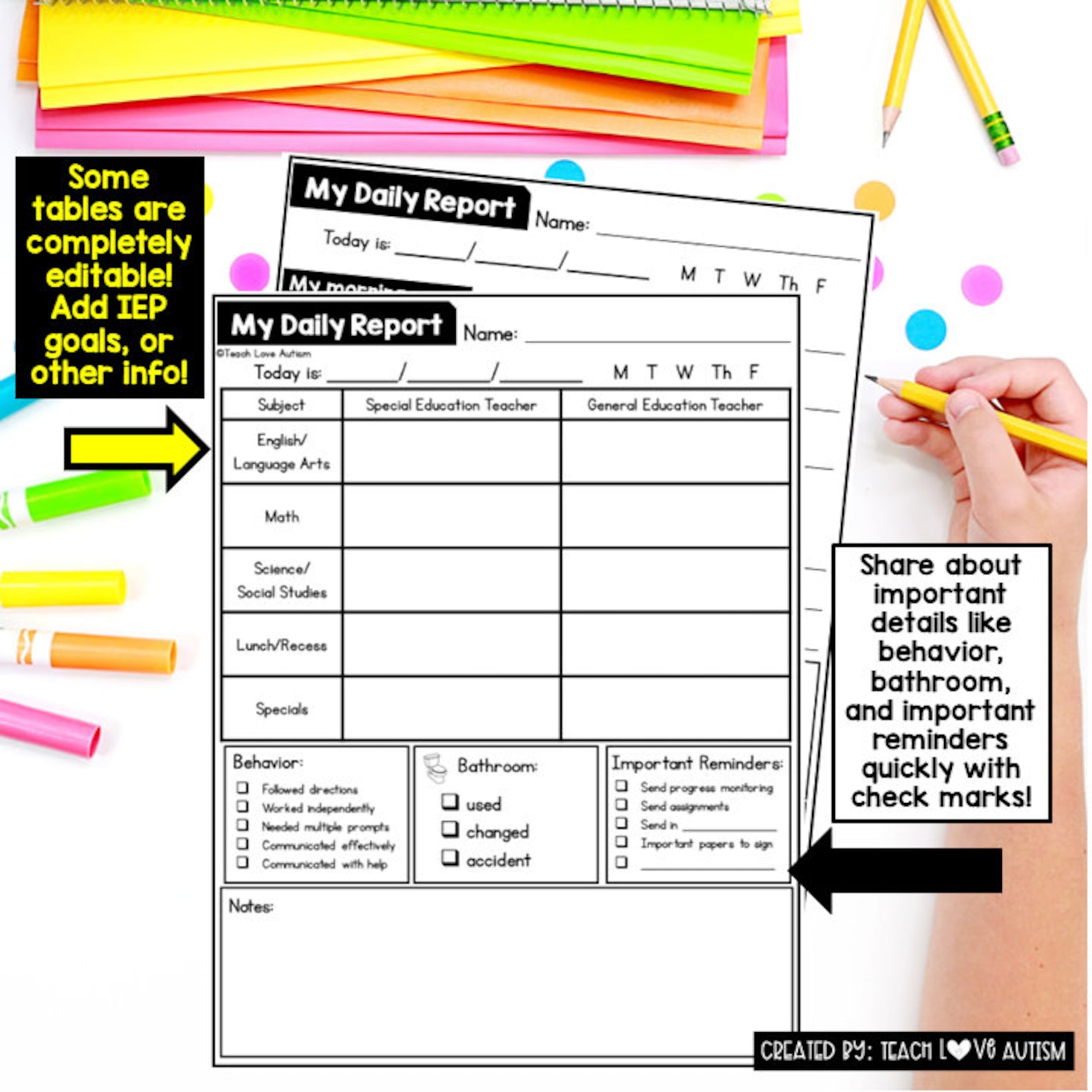 Editable School & Home Communication Logs | Back to School - Etsy