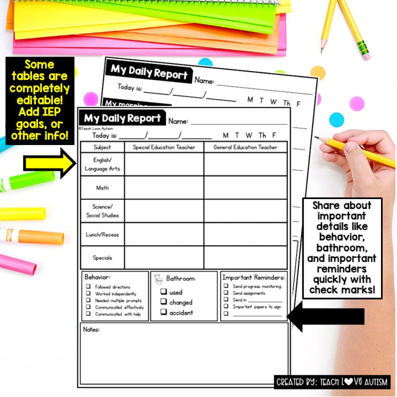 Editable School & Home Communication Logs | Back to School - Etsy