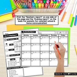 Editable School & Home Communication Logs | Back to School - Etsy