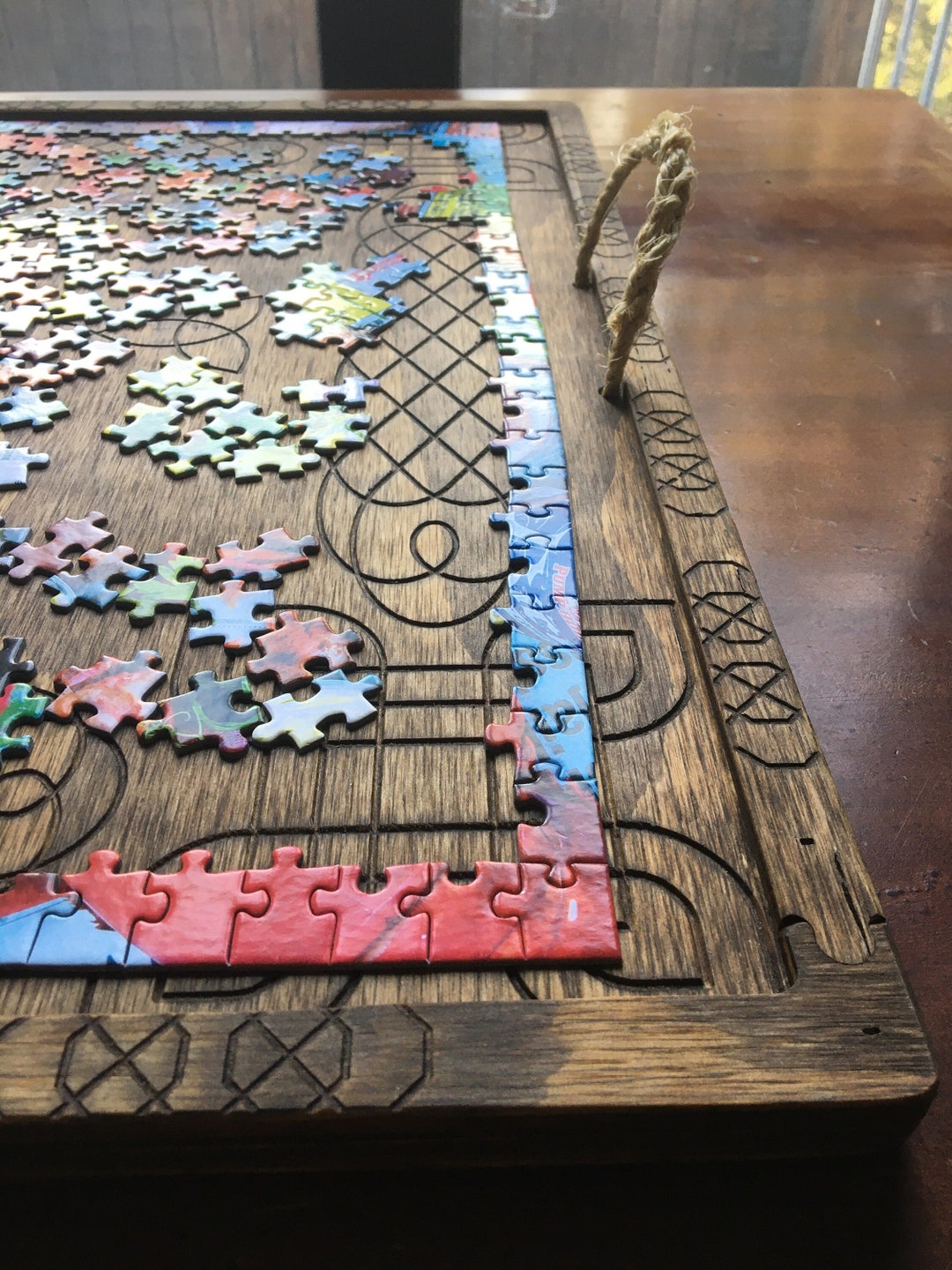 Puzzle Board Engraved | Handmade Wooden Celtic Style Game Board for ...