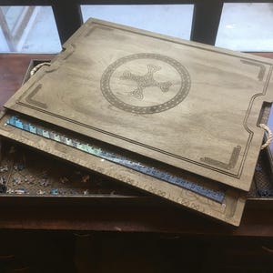 Spinning Puzzle Board, Sorting Tray, & Magnet Lid - Celtic Engraved ...