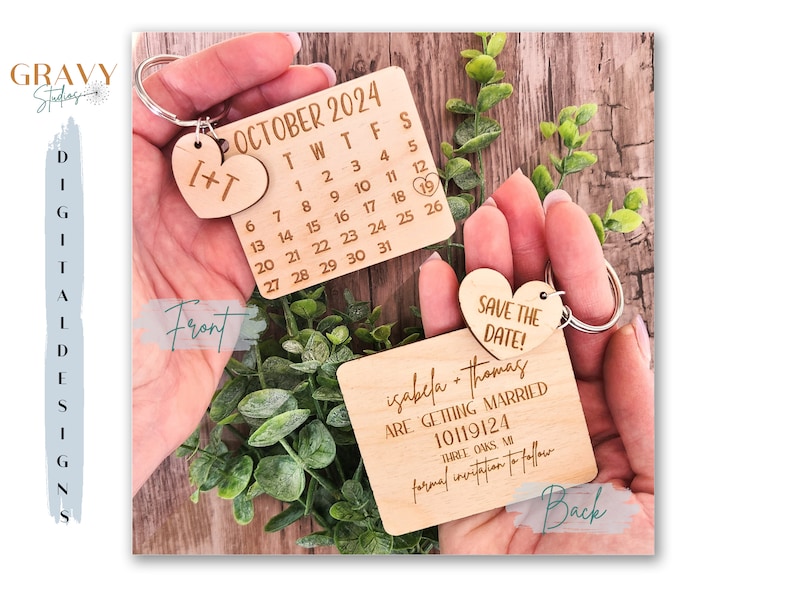 Laser Cut Calendar Keychain SVG File: Save the Date, Anniversary - Etsy