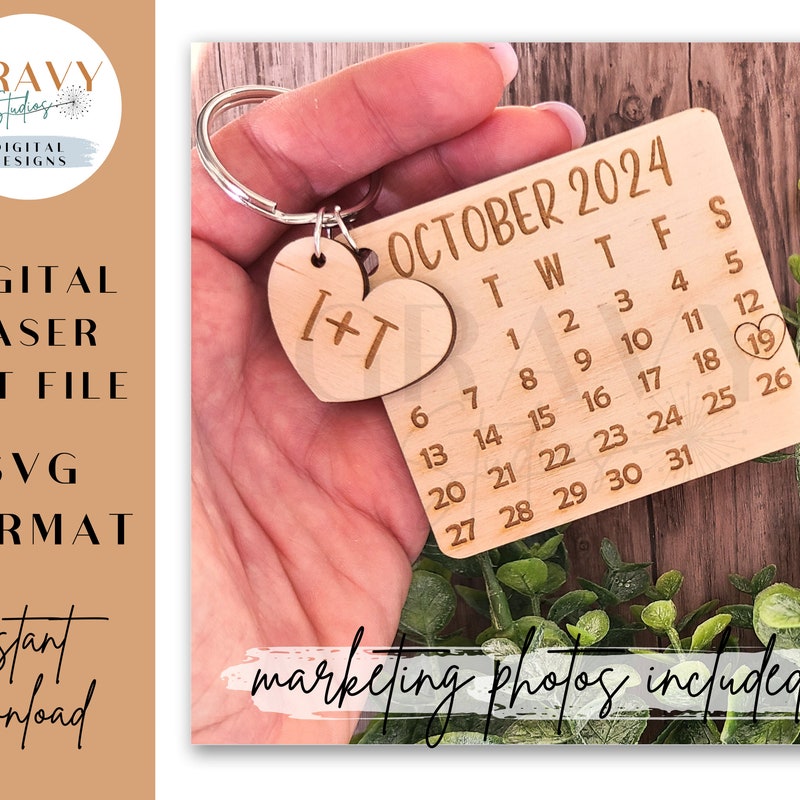 Calendar Keychain - Etsy
