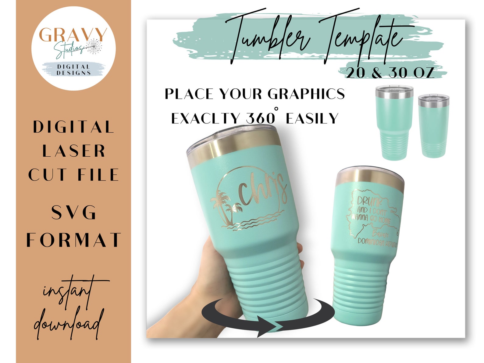 20 and 30 Oz JDS Tumbler Template: Laser Cut SVG (digital Download) - Etsy