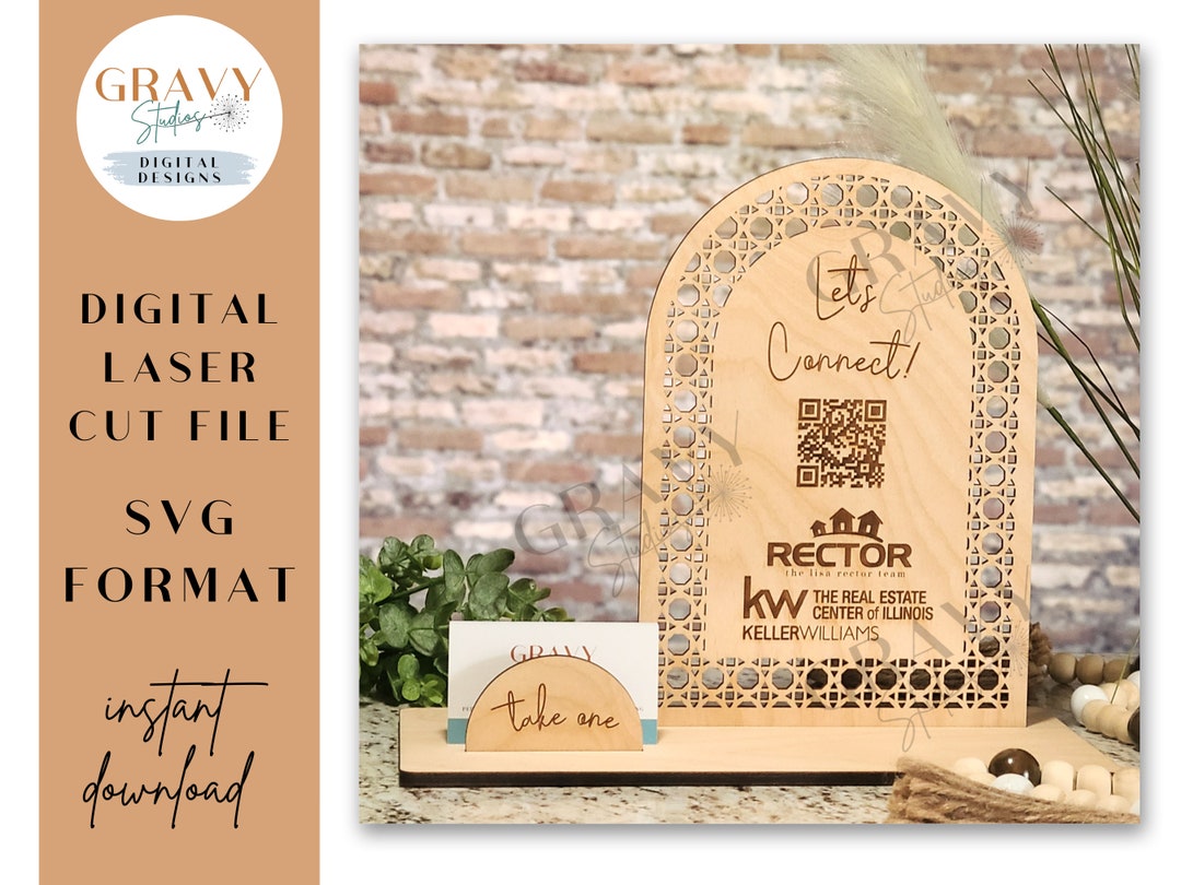 Rattan Social Media Sign SVG | Laser Cut File - Etsy