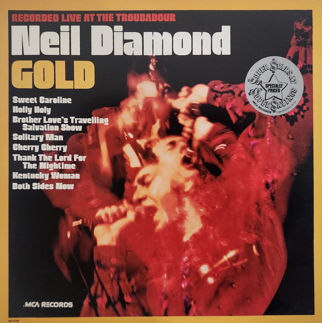 Neil Diamond – Gold Vinyl LP (1970) | Live at the Troubadour | Includes ...