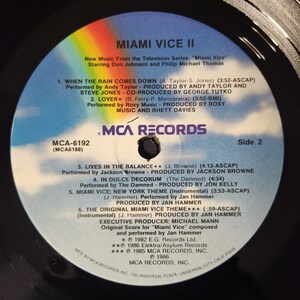 Miami Vice II Music From the Series. Vintage 1986 Vinyl Record. FREE ...