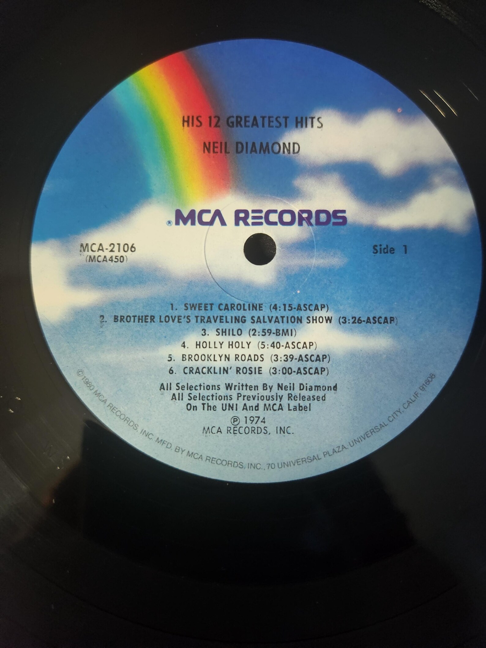 Neil Diamond - His 12 Greatest Hits. Vintage 1974 Vinyl LP. FREE ...