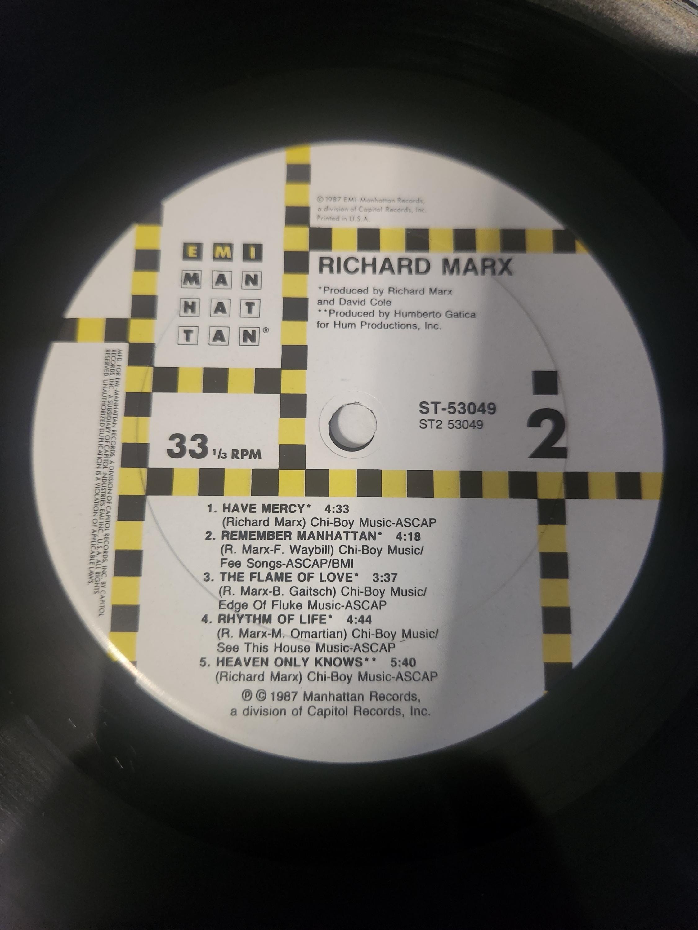 Richard Marx Richard Marx. Vintage 1987 Vinyl LP. FREE SHIPPING - Etsy