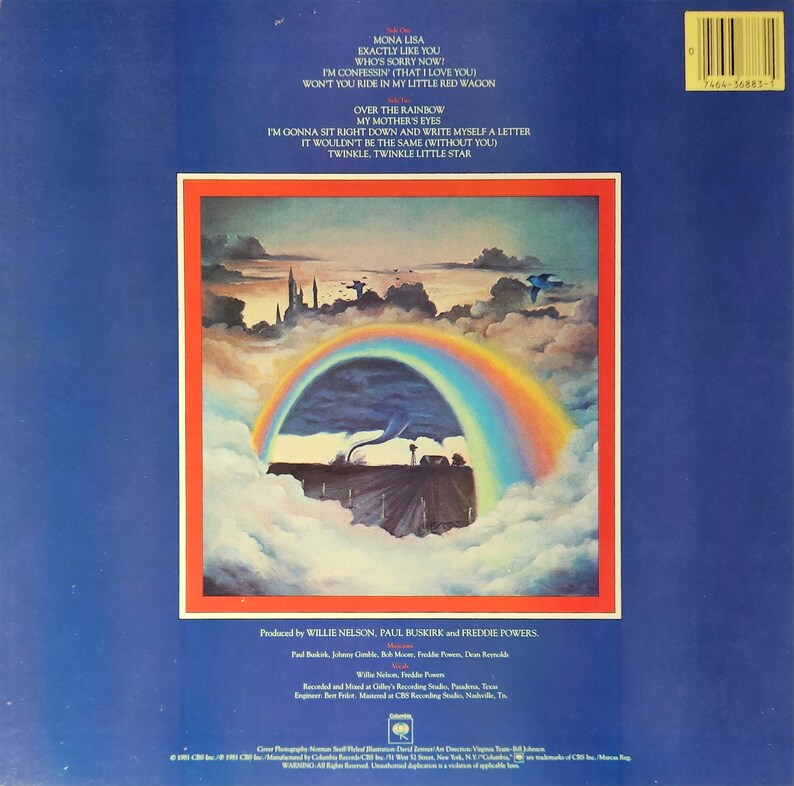 Willie Nelson - Somewhere Over the Rainbow. Vintage 1981 Vinyl LP. FREE ...