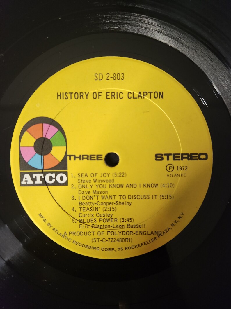 Eric Clapton History of Eric Clapton. Vintage 1972 Vinyl LP. FREE ...