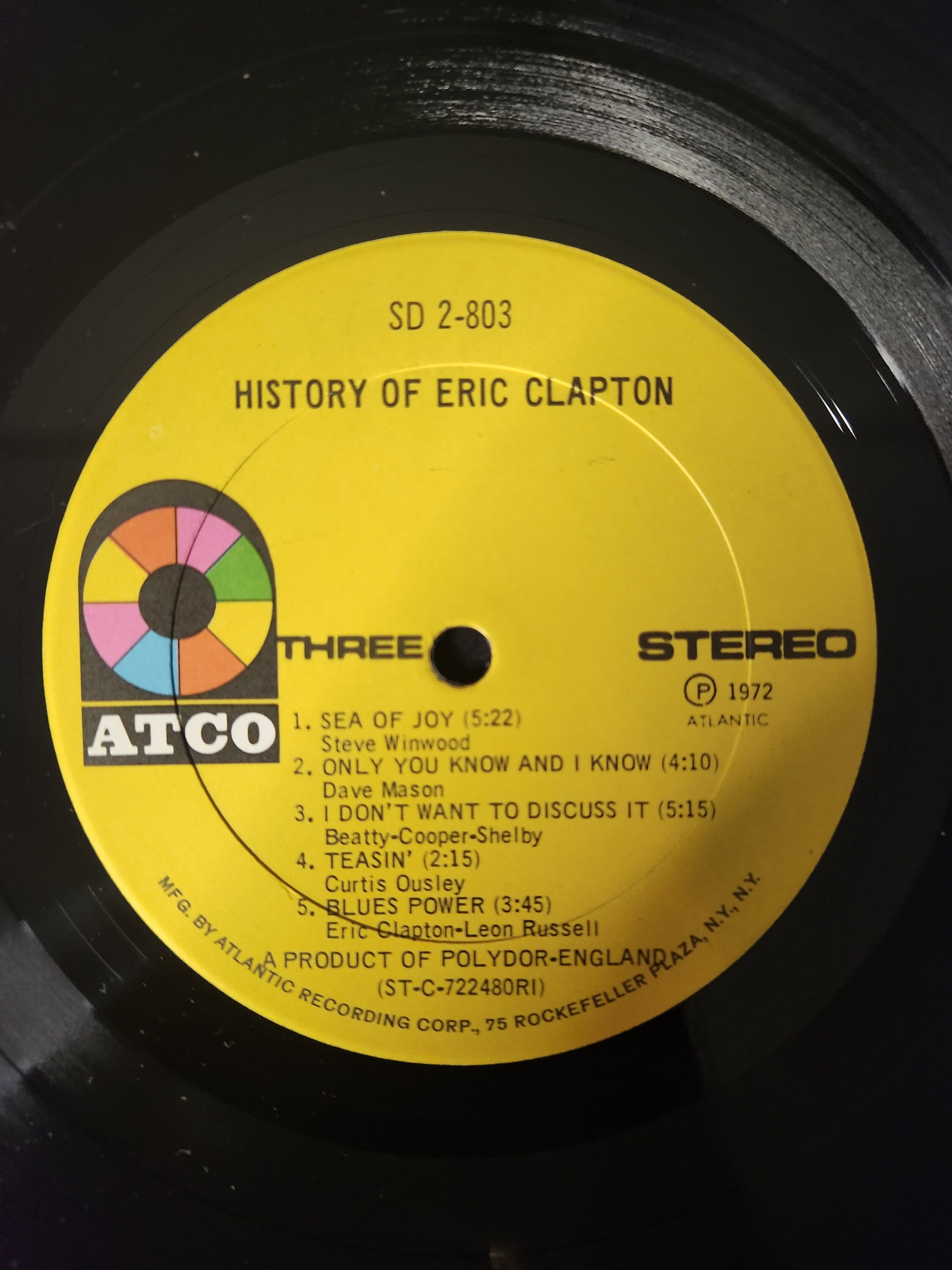 Eric Clapton History of Eric Clapton. Vintage 1972 Vinyl LP. FREE ...