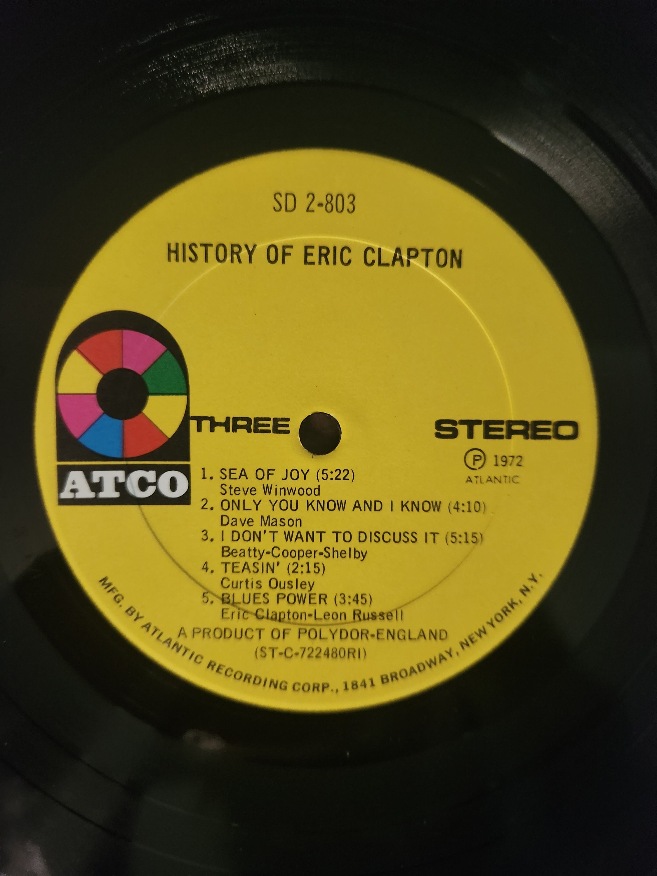 Eric Clapton History of Eric Clapton. Vintage 1972 Vinyl LP. FREE ...