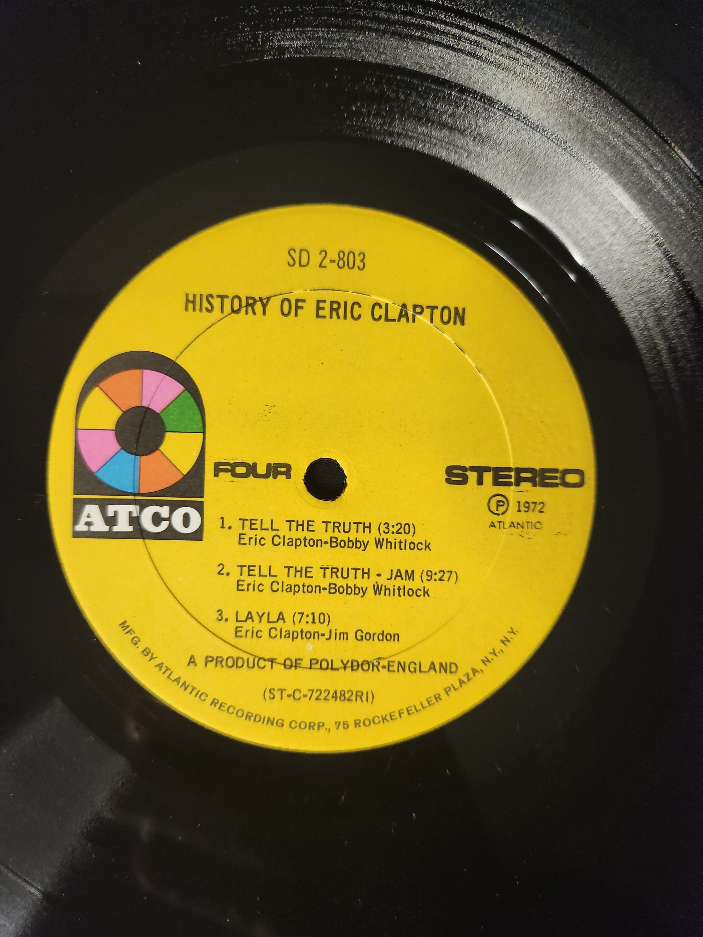 Eric Clapton History of Eric Clapton. Vintage 1972 Vinyl LP. FREE ...