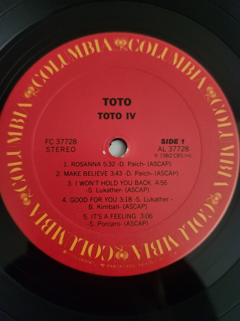 Toto IV. Vintage 1982 Vinyl Record. FREE SHIPPING - Etsy