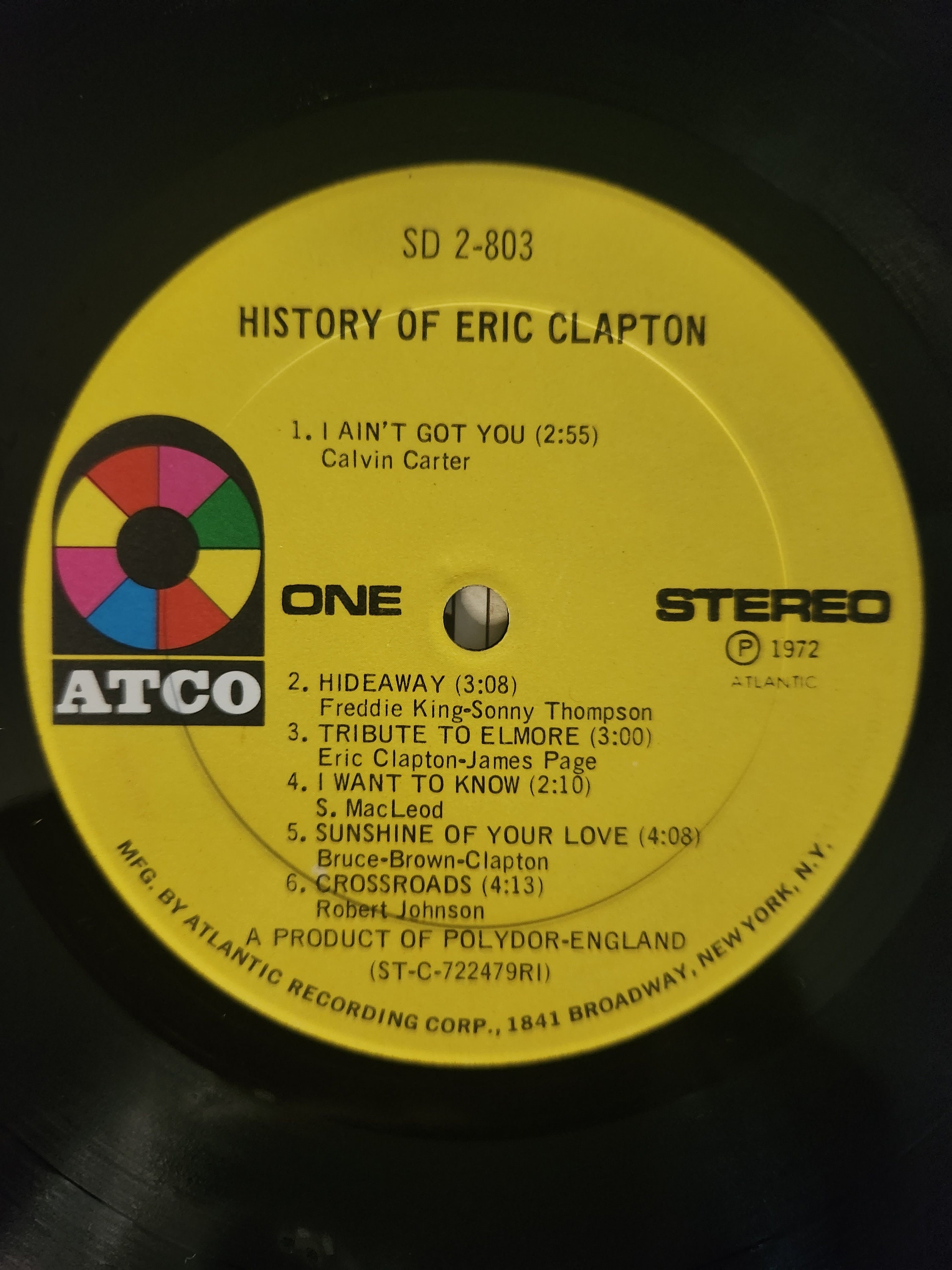 Eric Clapton - History of Eric Clapton. Vintage 1972 Vinyl LP. FREE ...