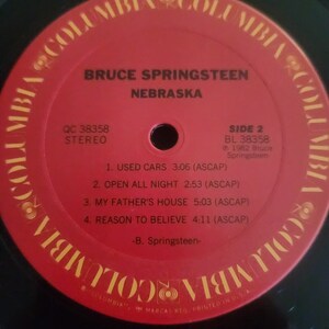 Bruce Springsteen - Nebraska. Vintage 1982 Vinyl LP. FREE SHIPPING ...