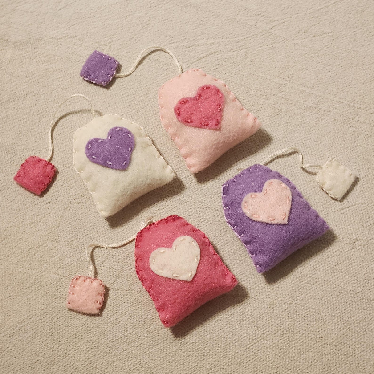 Felt Heart Tea Bags - Etsy