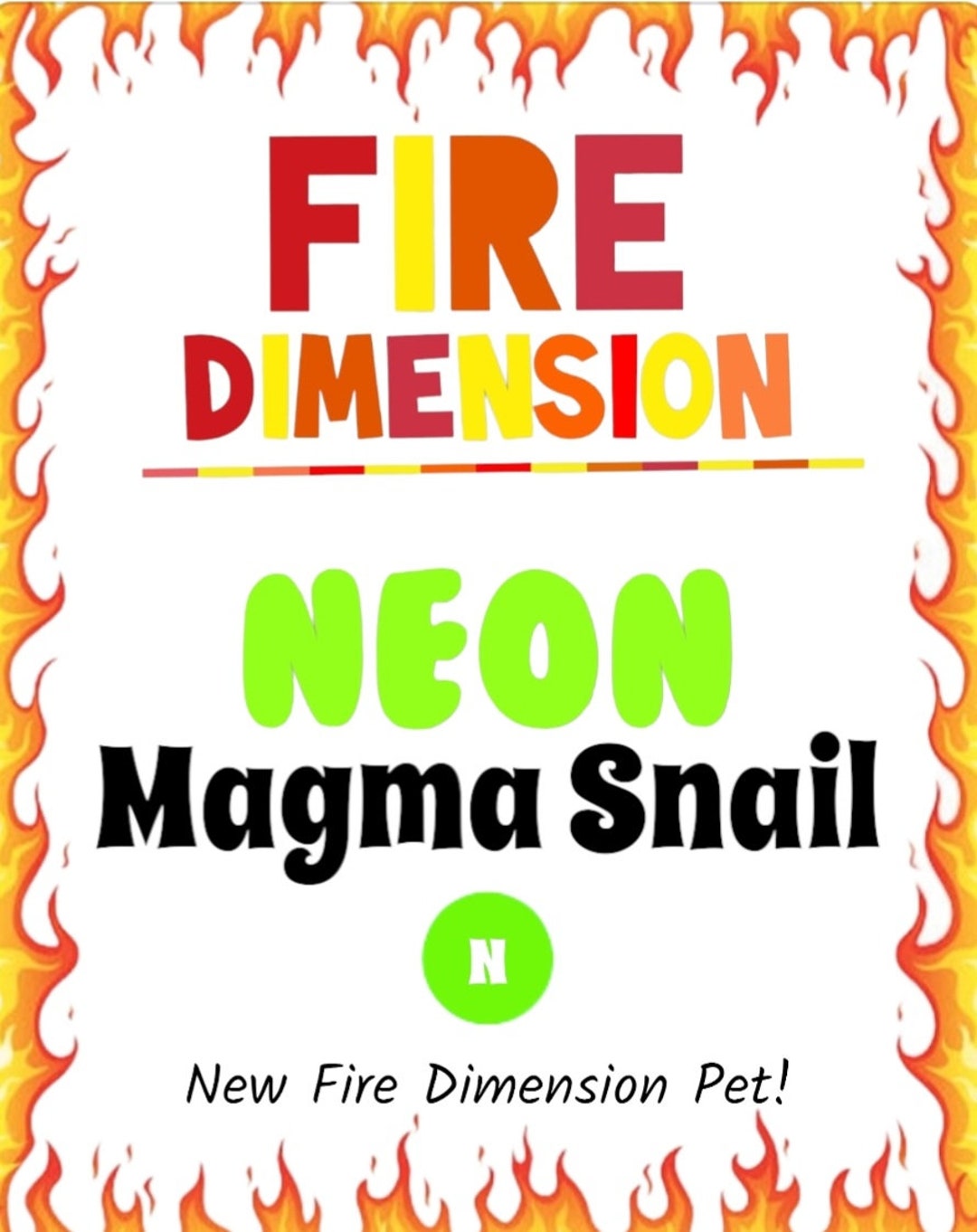 Adopt Me Into the Fire Dimension Update Neon Magma Snail - Etsy