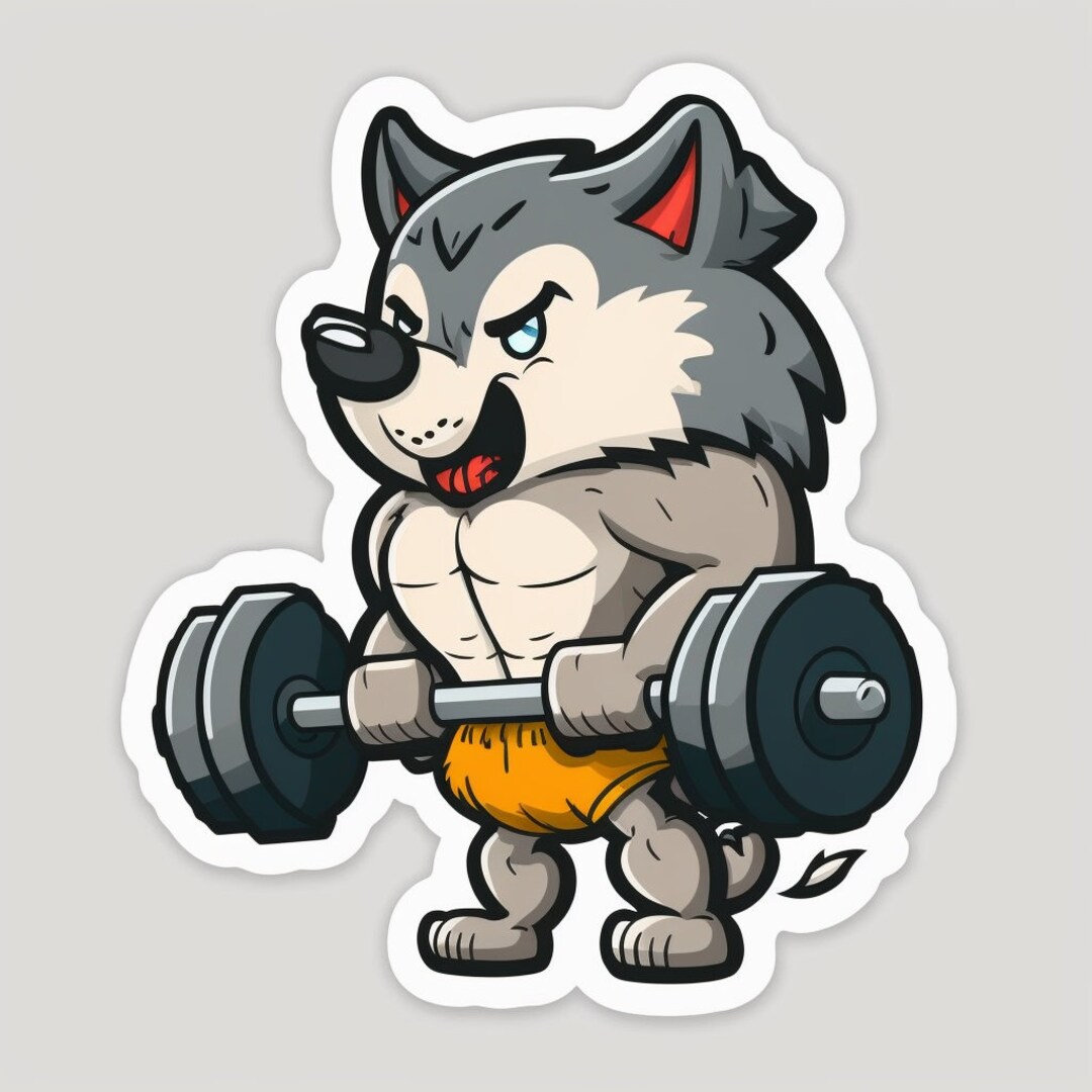 Gym Wolf Sticker , Sports , Athlete Sticker , Vinyl Sticker , Matte ...