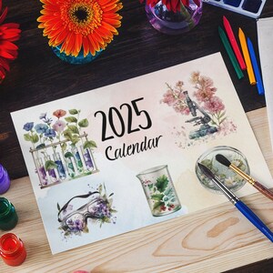 2025 Year Calendar Printable, Monthly Laboratory A4 Pdf PNG Calendar ...