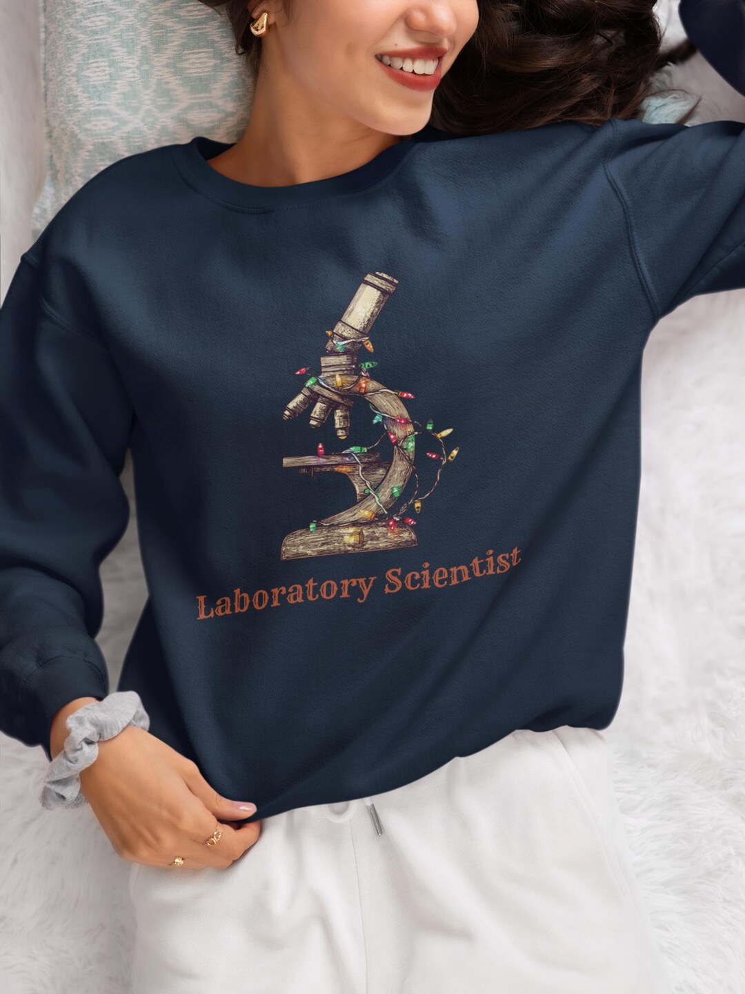 Science Laboratory Christmas Western Microscope Sweatshirt, Custom ...