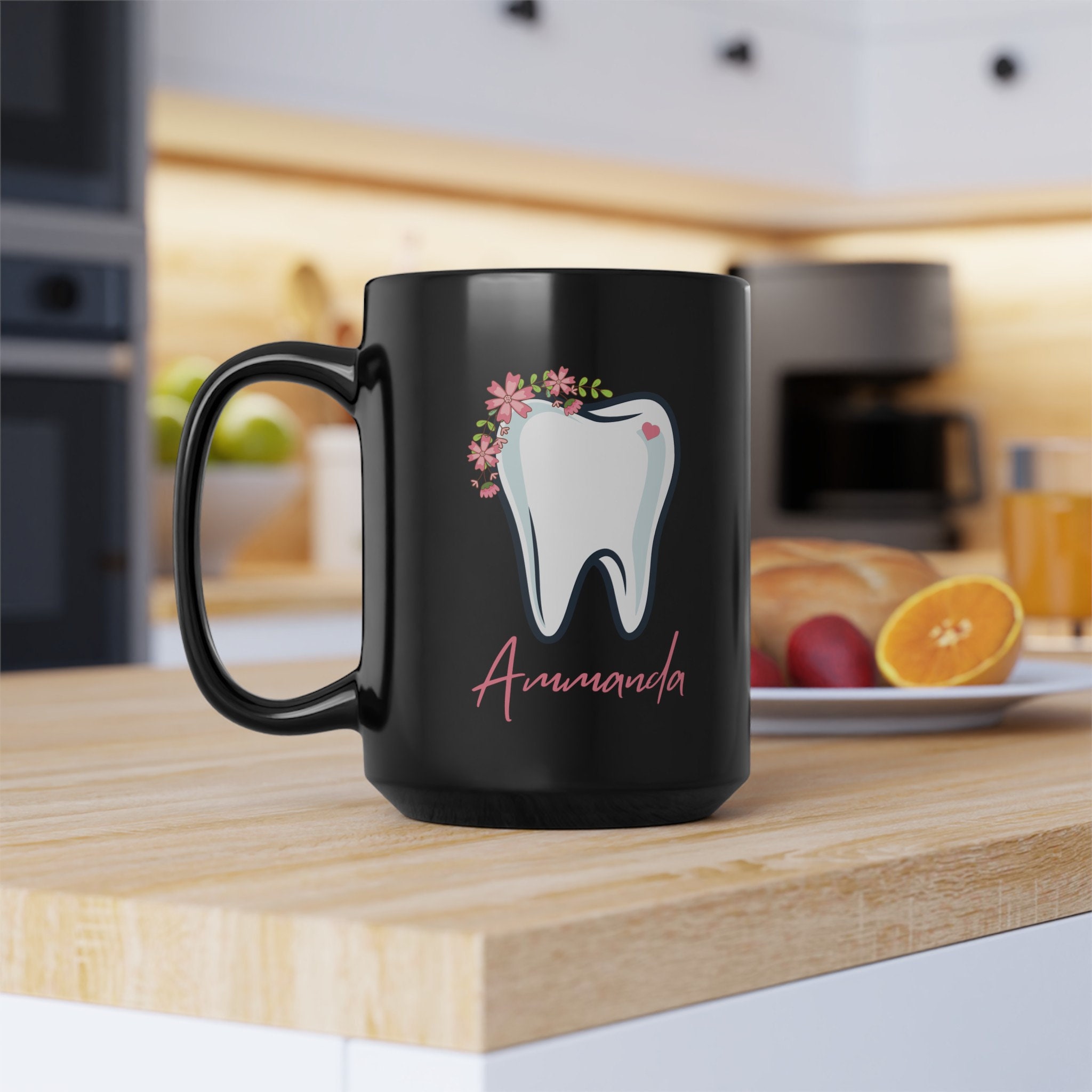 Personalized Dental Mug: Floral Tooth, Dentist/hygienist Gift - Etsy