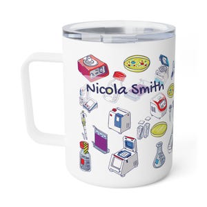 Microbiology Laboratory Personalized Insulated Mug, Biology Teacher ...