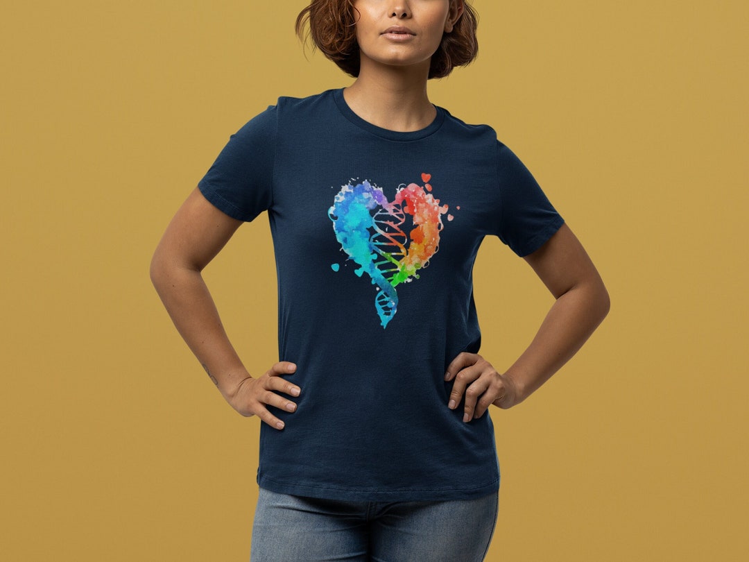 Watercolor DNA Heart T-shirt: Science Teacher Valentine Gift - Etsy