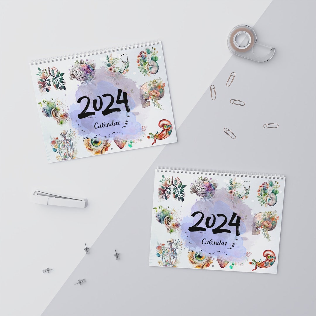 Watercolor Medical Wall Calendar 2024 School Graduation - Etsy