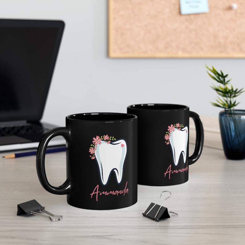 Personalized Dental Mug: Floral Tooth, Dentist/hygienist Gift - Etsy