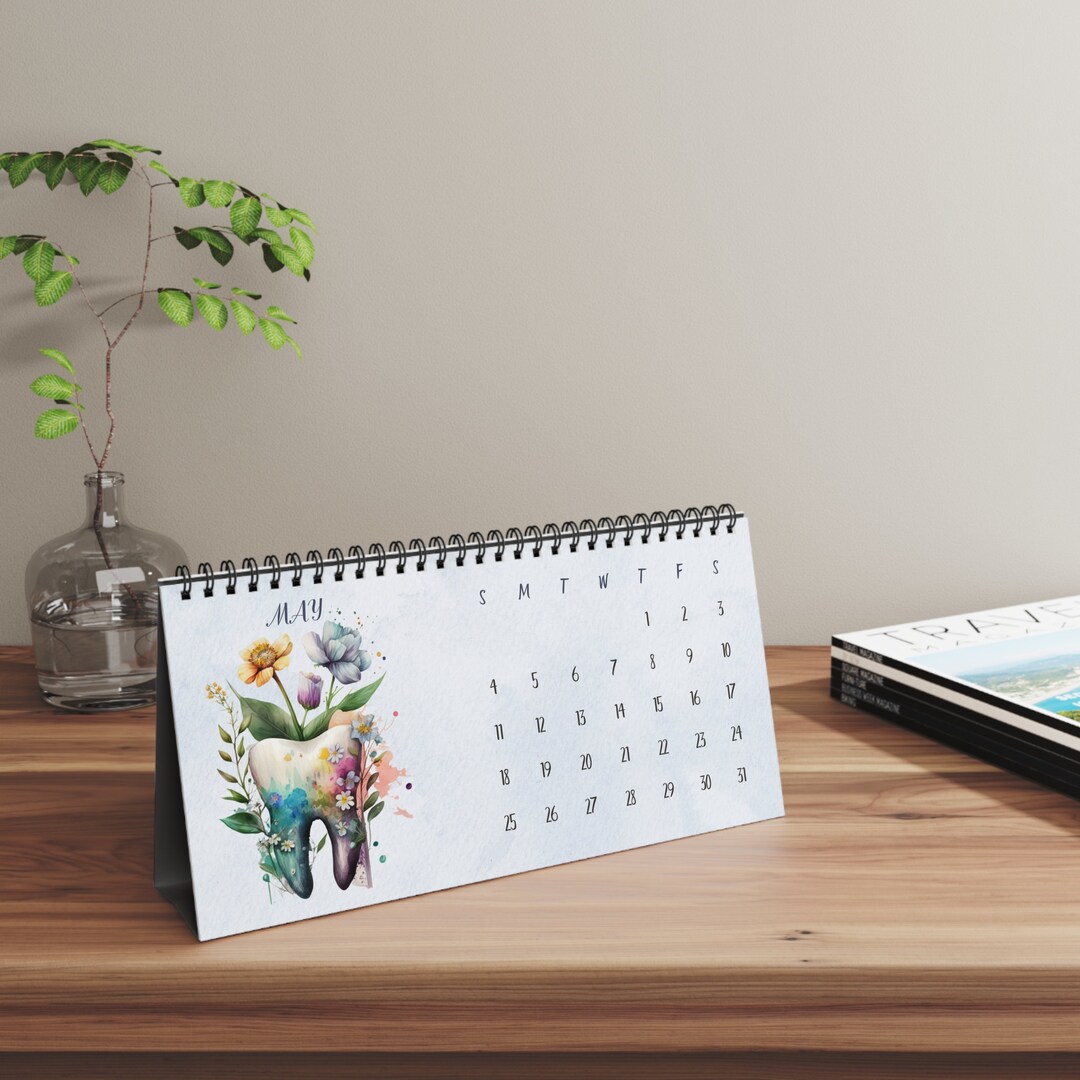 Dental 2025 Watercolor Desk Calendar Dentist Dental Hygienist Assistant ...