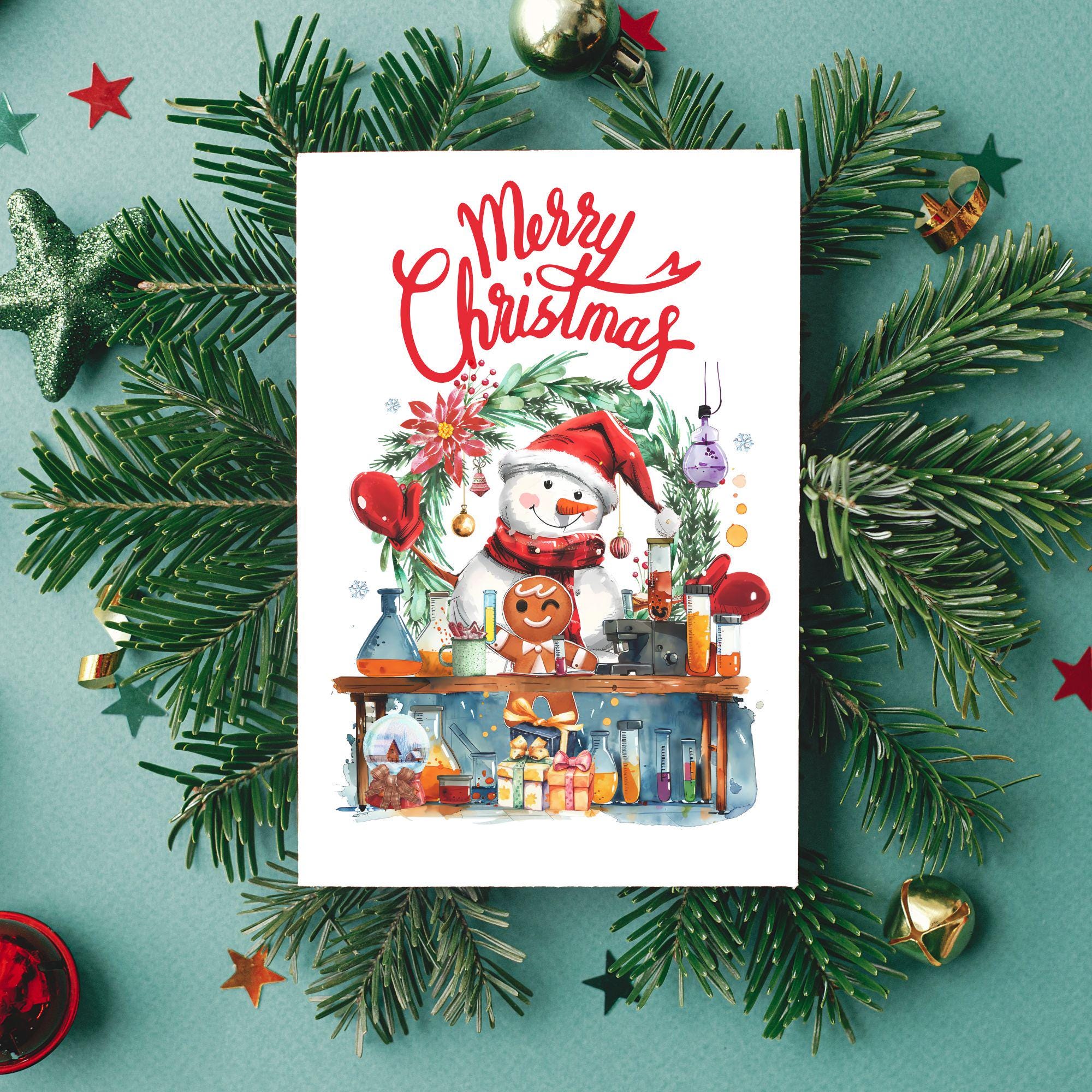 Chemistry Christmas Cards: STEM Teacher Holiday Greeting Cards (set of ...