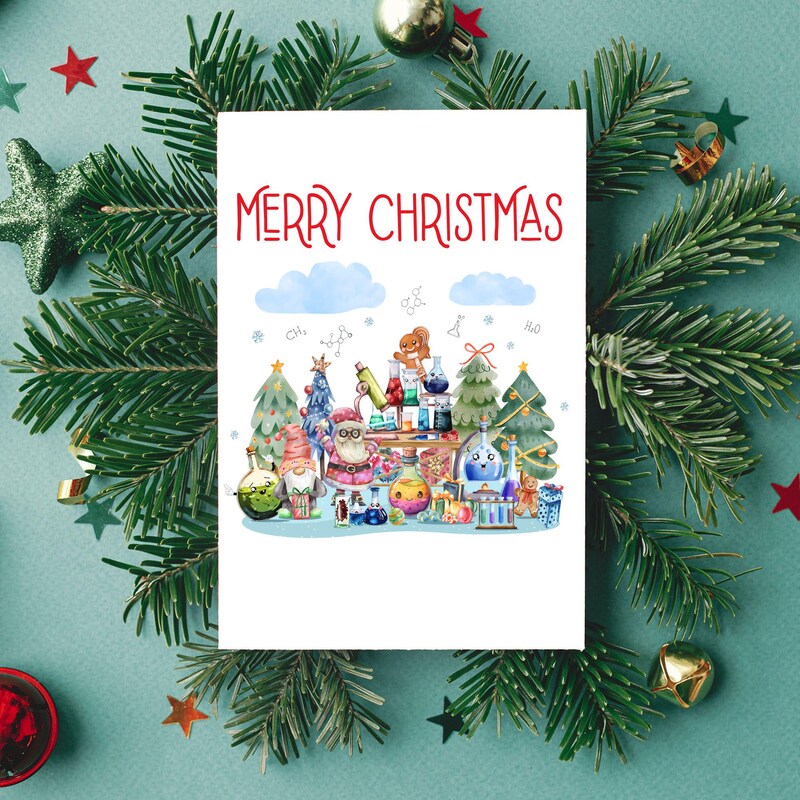 Science Christmas Card - Etsy UK