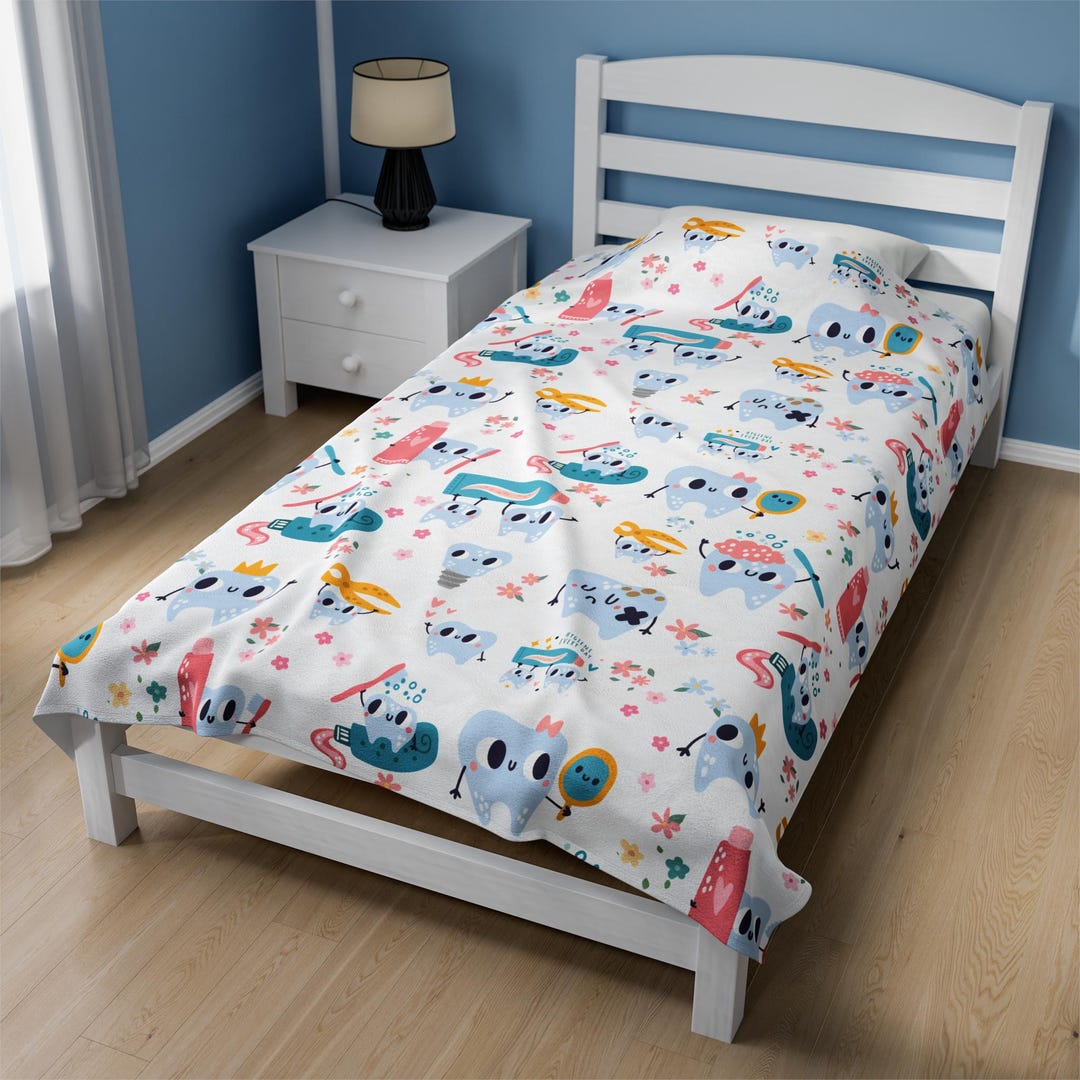 Dental Tooth Blanket: Pediatric Dentist Office Decor - Etsy