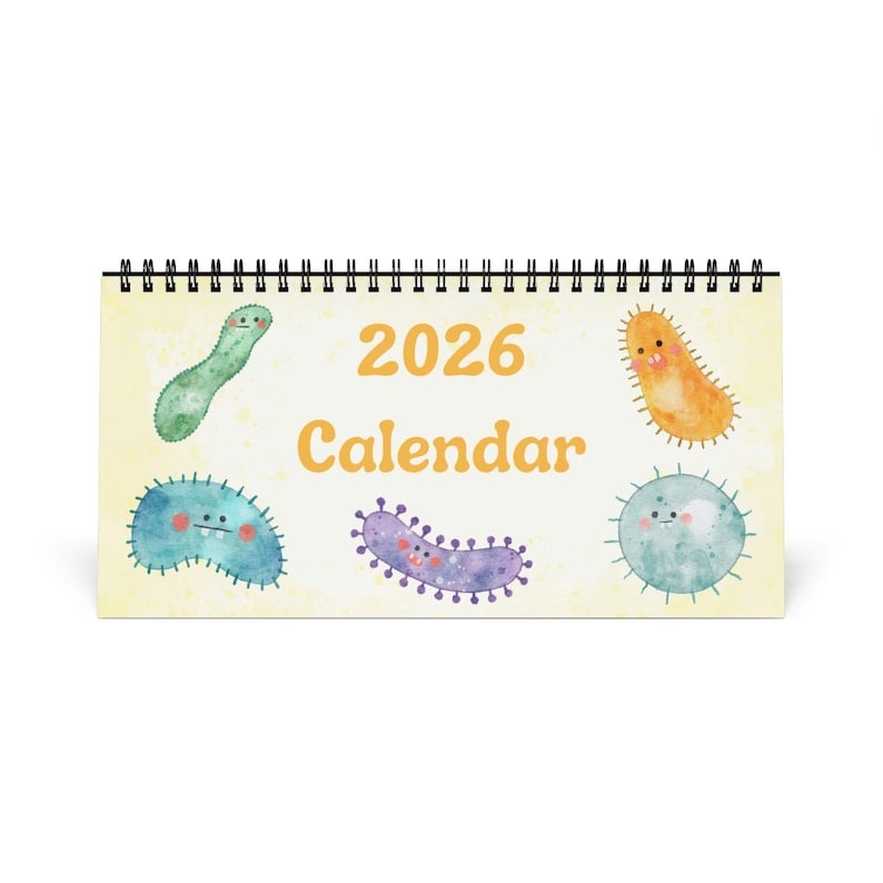Microbiology Desk Calendar 2026: Watercolor Virus & Bacteria Art ...