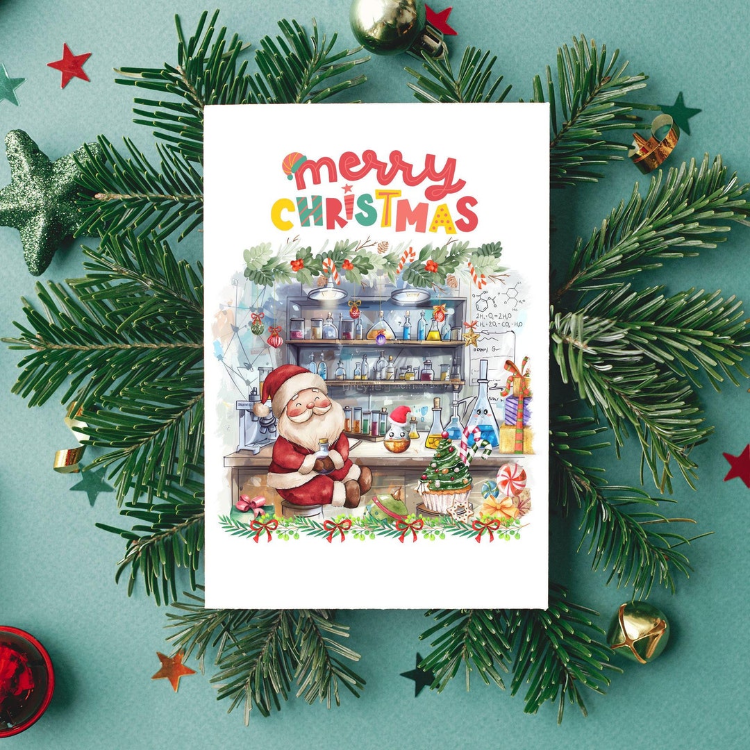 Laboratory Christmas Cards Set of 5, Clinical Lab Tech Card ...
