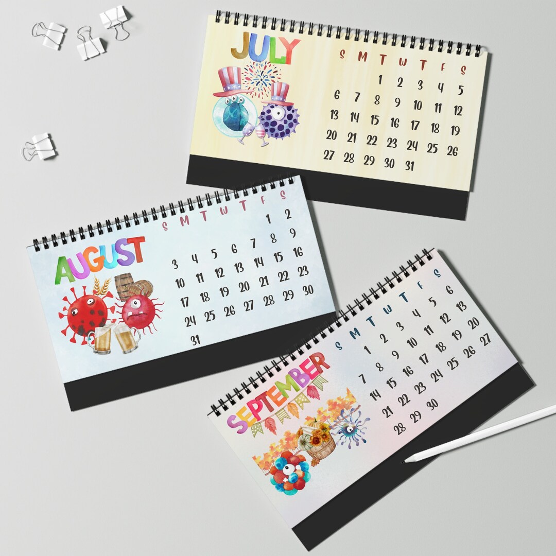 Microbiology Biology Desk Calendar 2025, Virus Bacteria 2025 Calendar ...