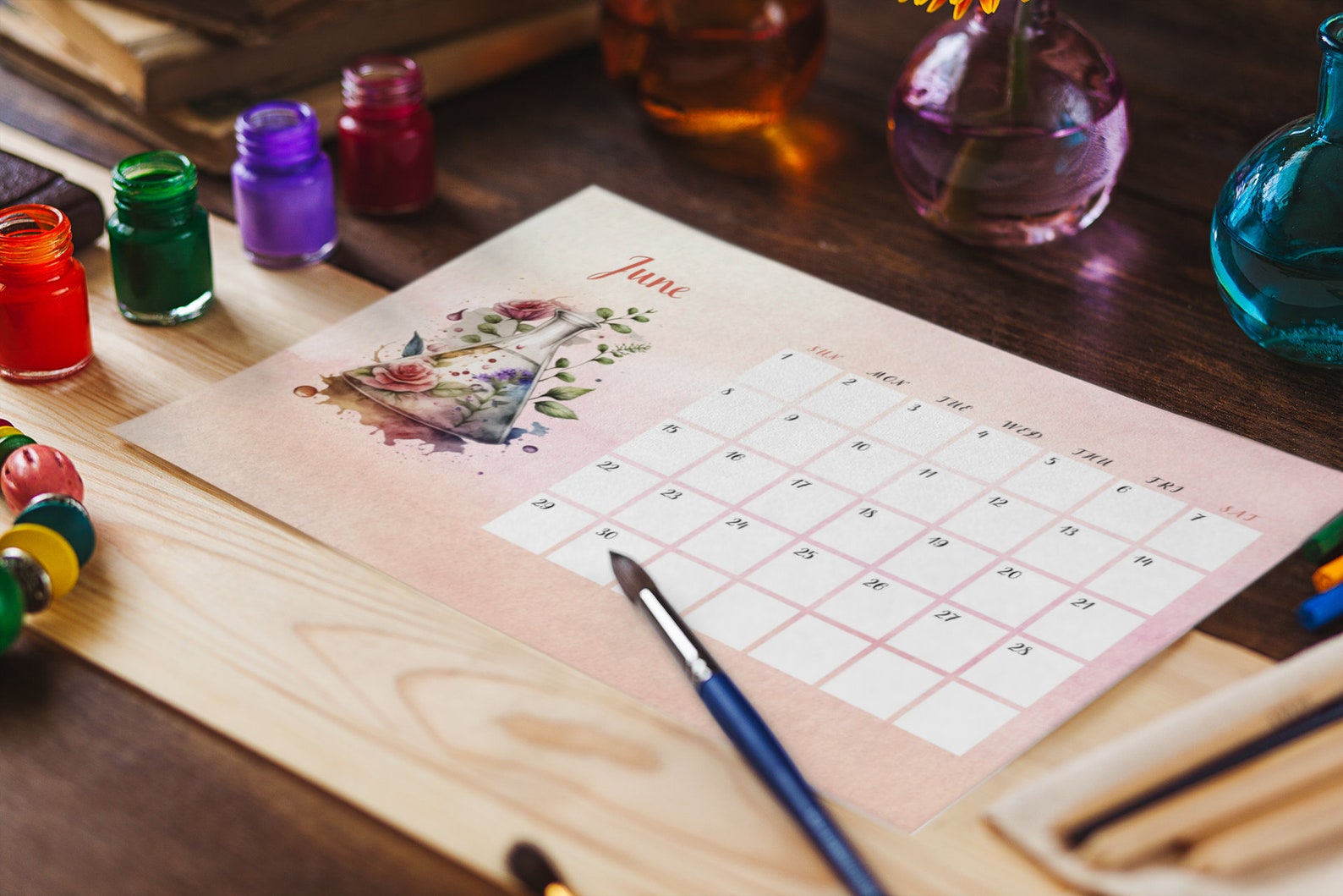 2025 Year Calendar Printable, Monthly Laboratory A4 Pdf PNG Calendar ...