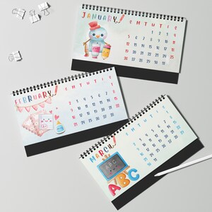 School Teacher Desktop Calendar 2025, Teacher Classroom Calendar ...